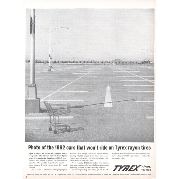 Tyrex | Art | 961 Tyrex Rayon Tires Vintage Print Ad Shopping Cart ...